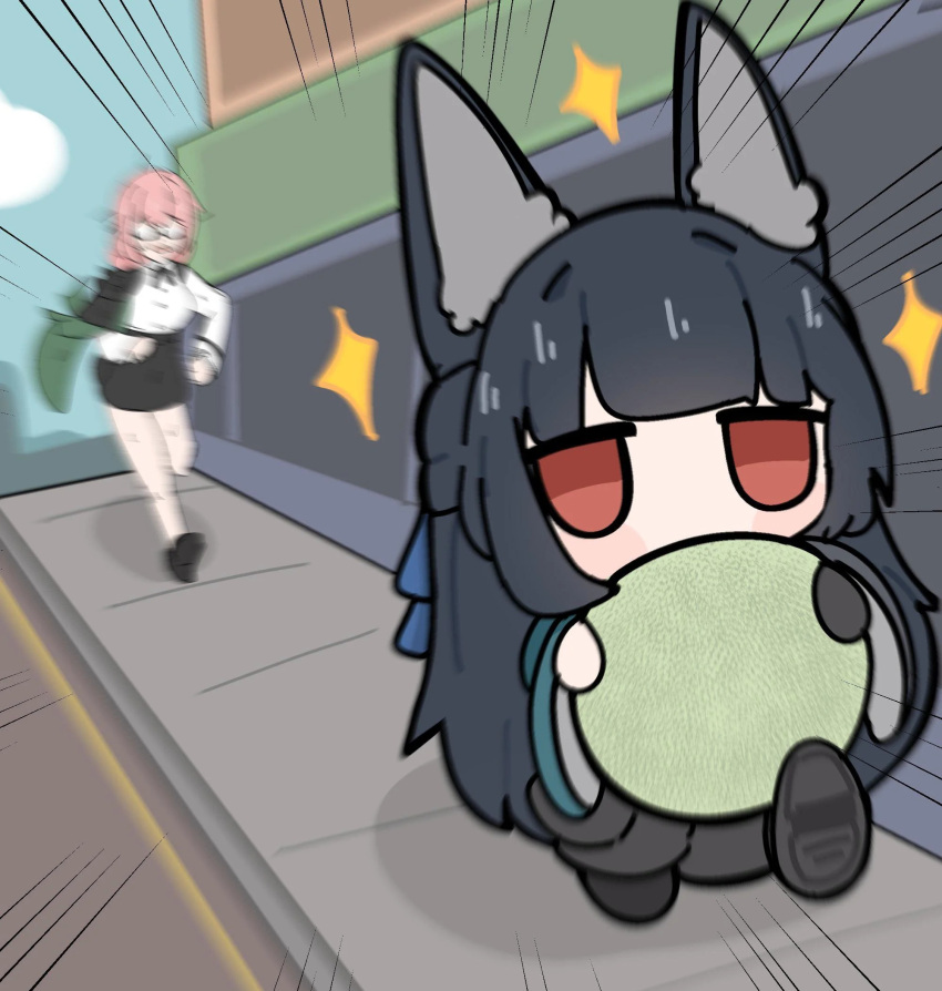 Safebooru - animal ears chasing fox ears hoshimi miyabi long hair melon ...