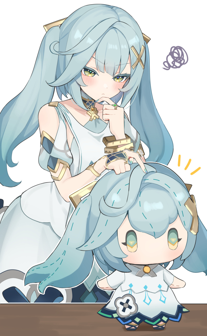 Safebooru - 1girl aqua hair aqua nails blush bracelet character doll ...