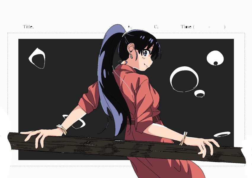 Safebooru - 1girl air bubble animation paper arato nagi belt black hair ...