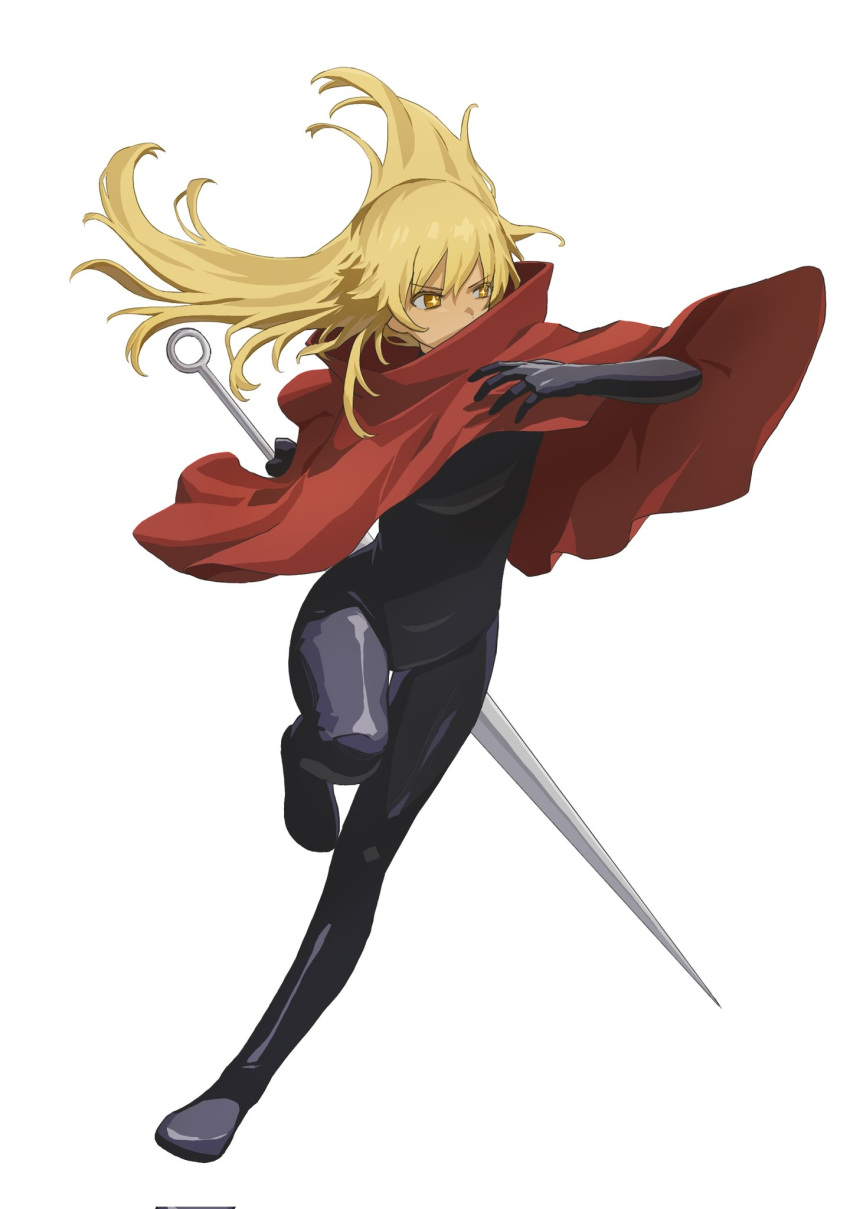 Safebooru - 1girl black bodysuit blonde hair bodysuit cloak commentary ...