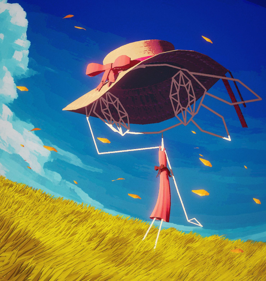 Safebooru - 1girl blue sky bow commentary dress english commentary ...