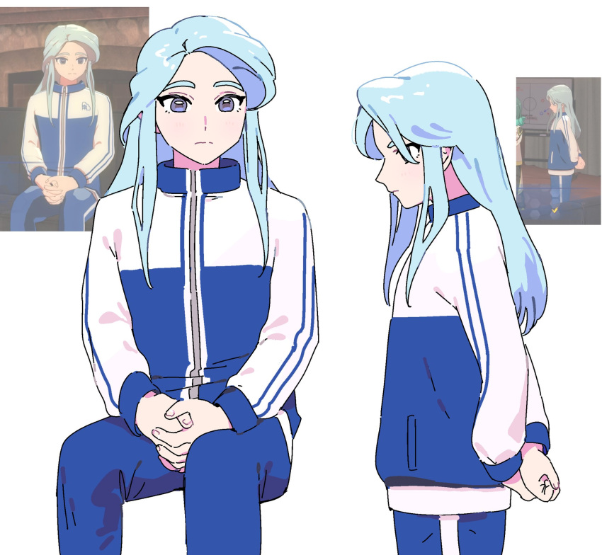 Safebooru - 1boy blue eyes blue hair blue jacket blue pants game ...