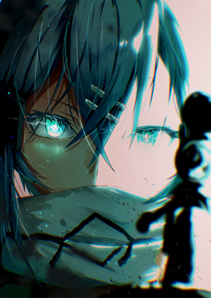 Safebooru - 1girl anti-materiel rifle aqua eyes aqua hair bolt action ...