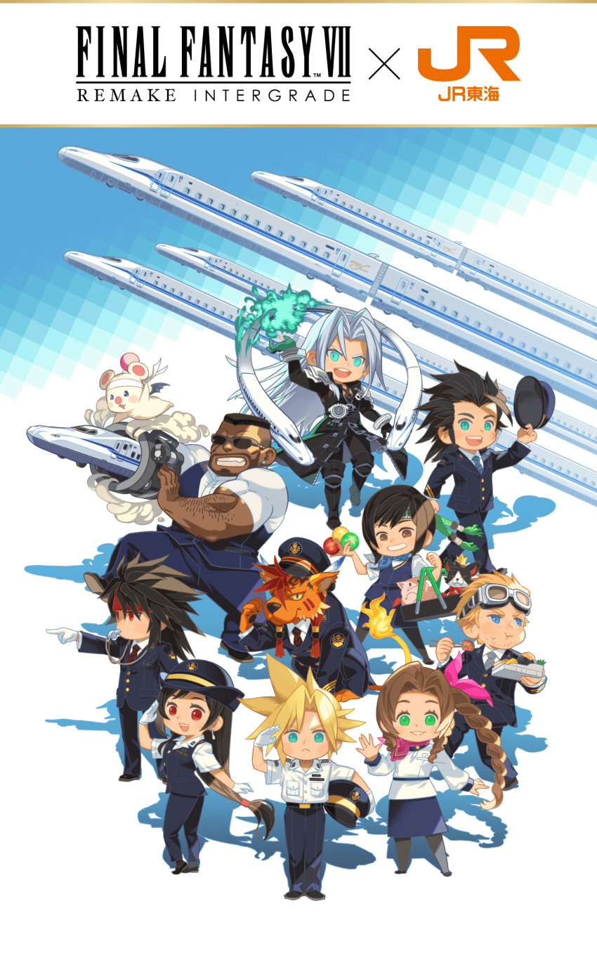 Safebooru - 3girls 6+boys absurdres aerith gainsborough arm cannon ...