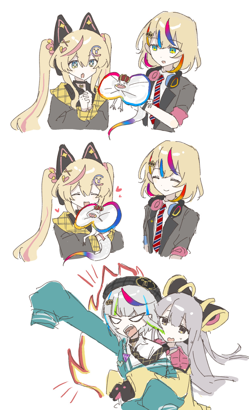 Safebooru - 4girls absurdres angry animal animal ear headphones animal ...