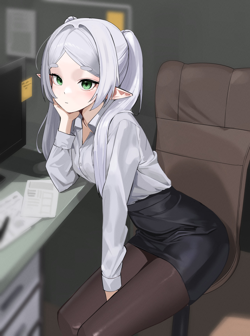 Safebooru - 1girl absurdres alternate costume black pantyhose black ...