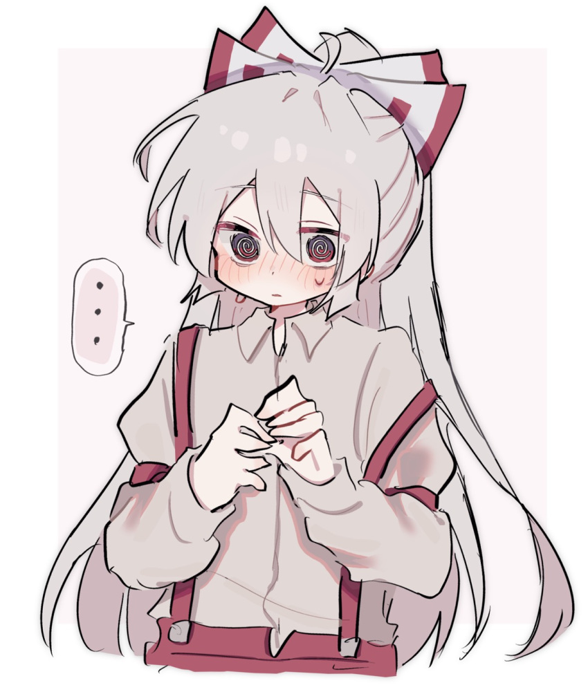 Safebooru - ... 1girl @ @ blush bow closed mouth collared shirt ...