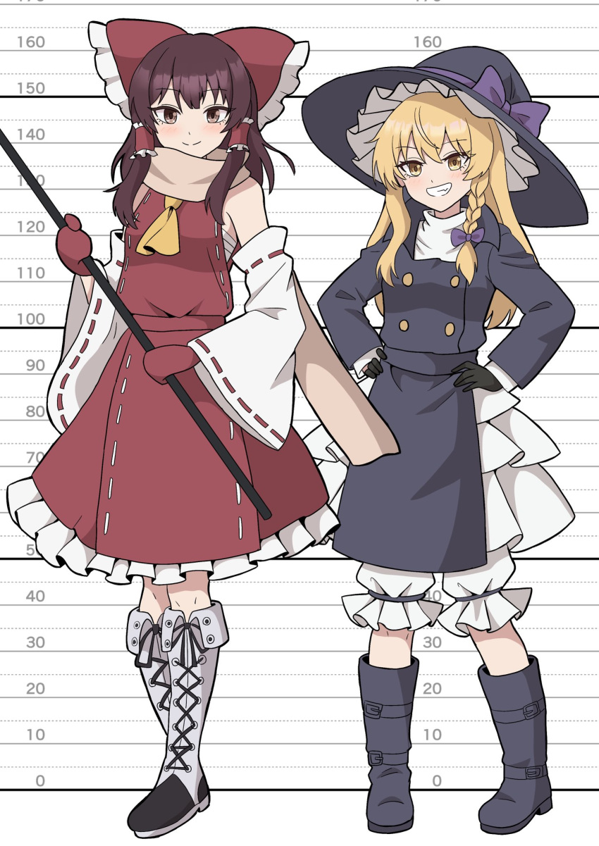 Safebooru - 2girls ascot black boots black gloves black hat black ...