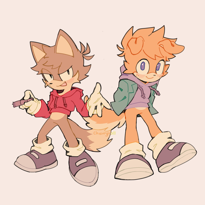 Safebooru - 2boys animal ears antenna hair blush brown fur brown hair ...