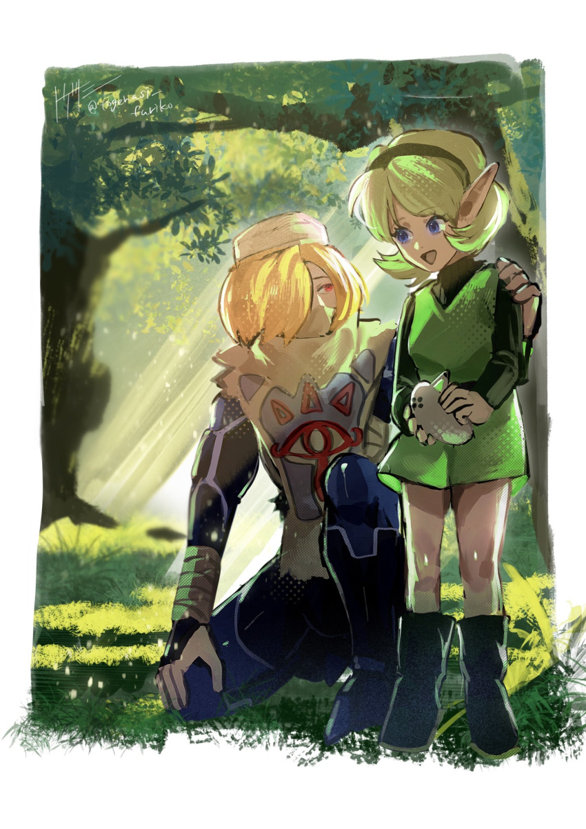 Safebooru - 2girls artist name blonde hair blue eyes border eyelashes ...
