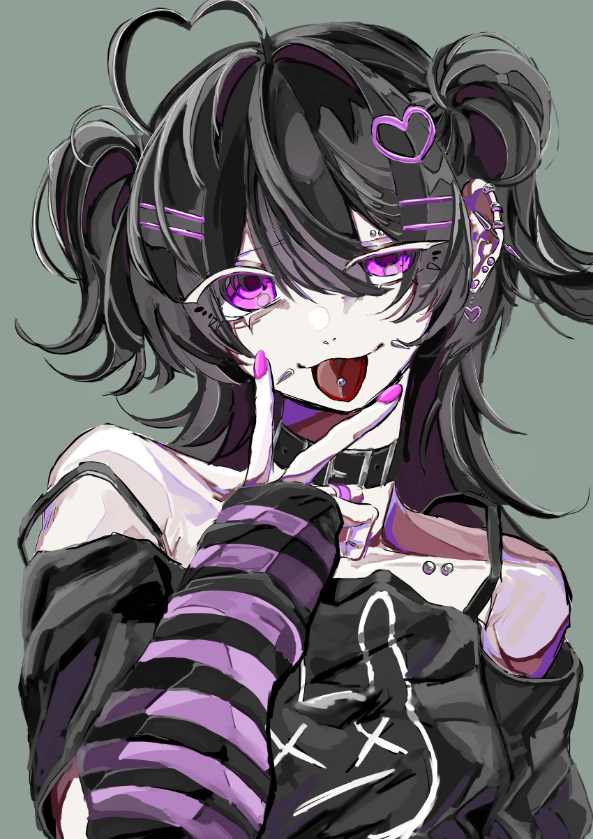 Safebooru - 1girl :p absurdres ahoge arm warmers belt collar black ...
