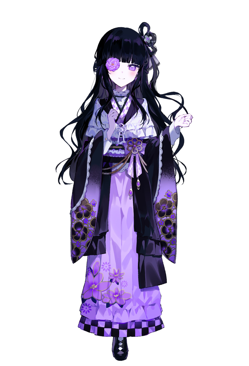 Safebooru - 1girl absurdres black hair black shoes black sleeves blunt ...