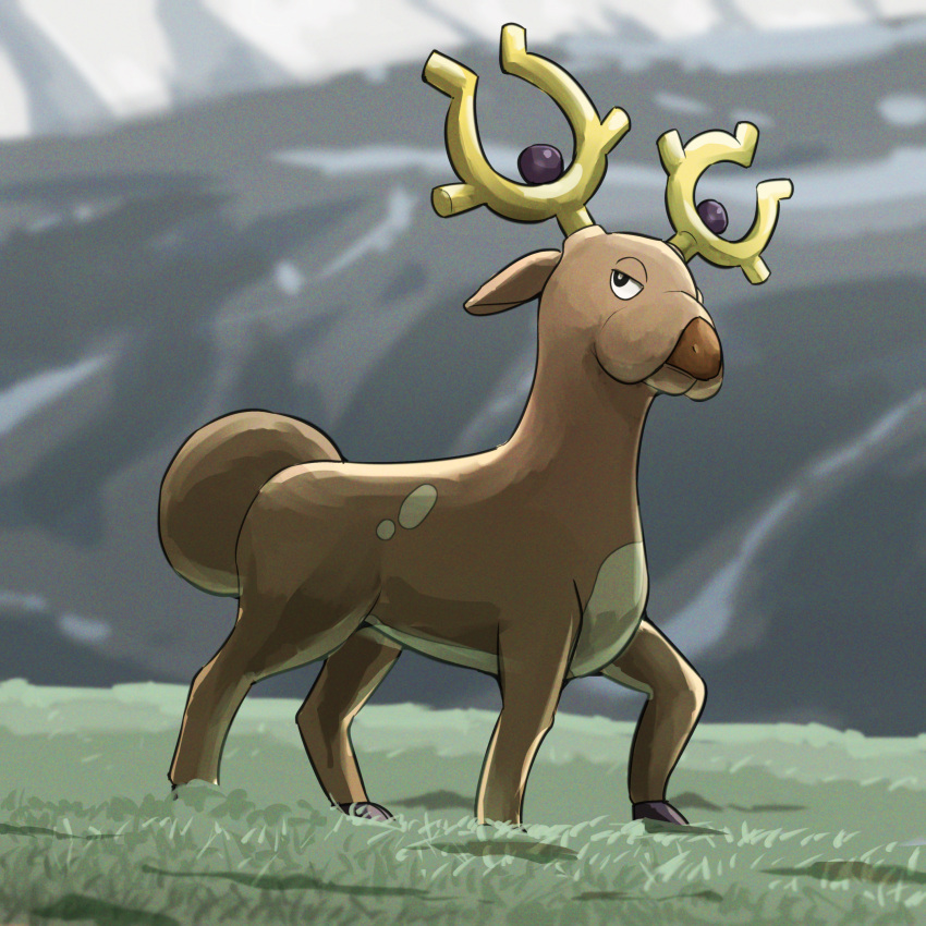 Safebooru - absurdres antlers brown fur commentary request day grass ...