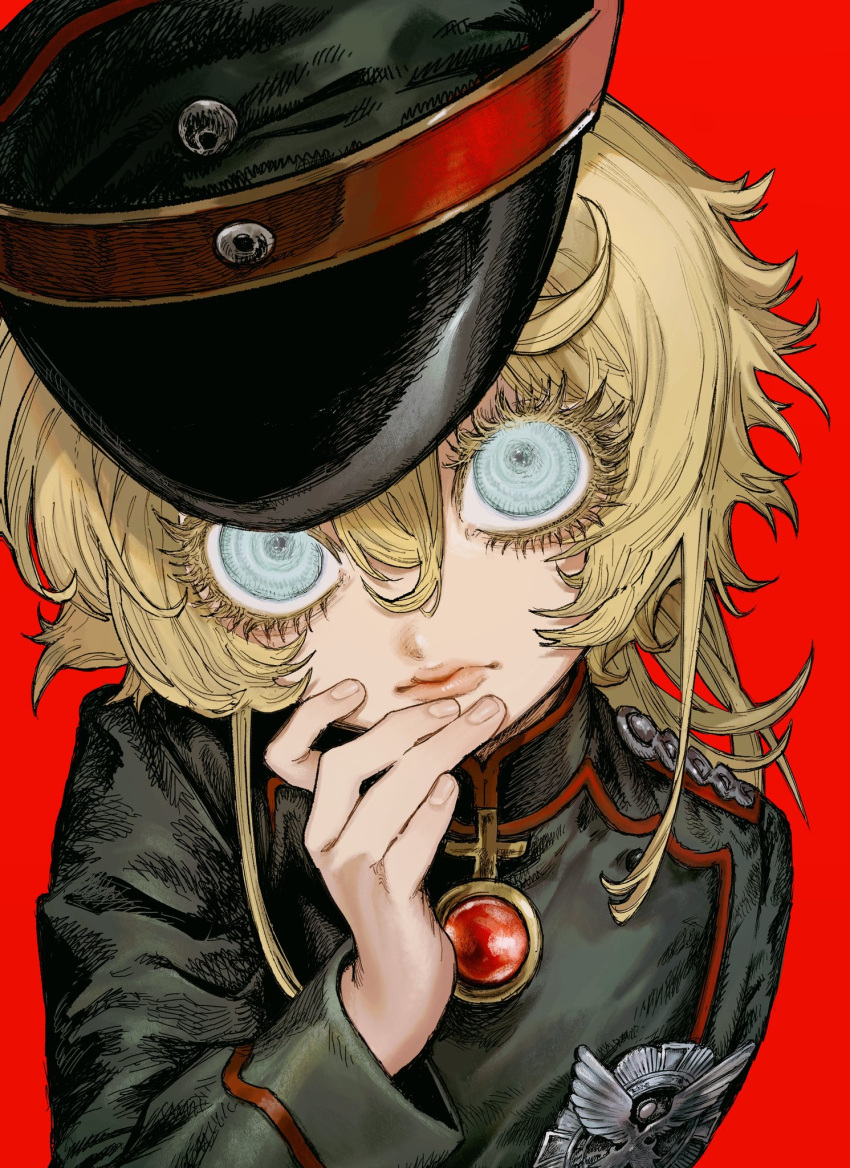 Safebooru - 1girl blonde hair blue eyes closed mouth colored eyelashes ...