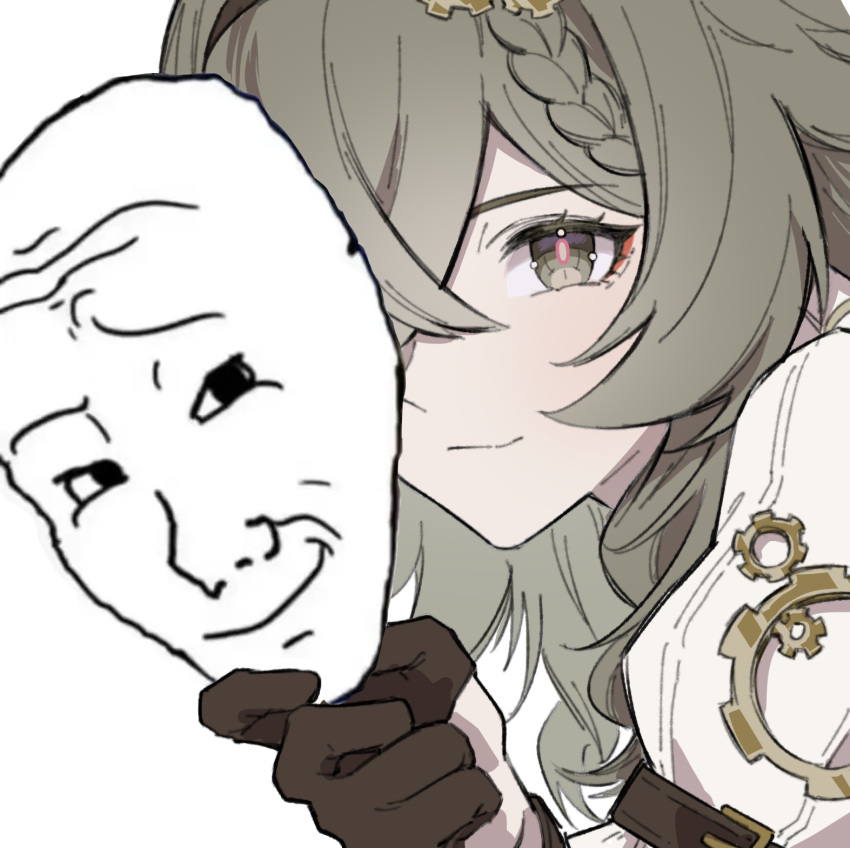 Safebooru - 1girl brown gloves chinese commentary commentary request ...