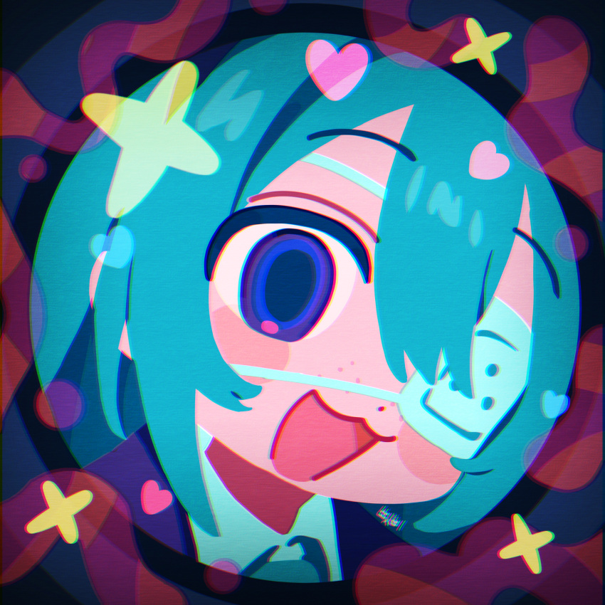 Safebooru - 1girl aqua hair blue eyes blush stickers chibi collared ...
