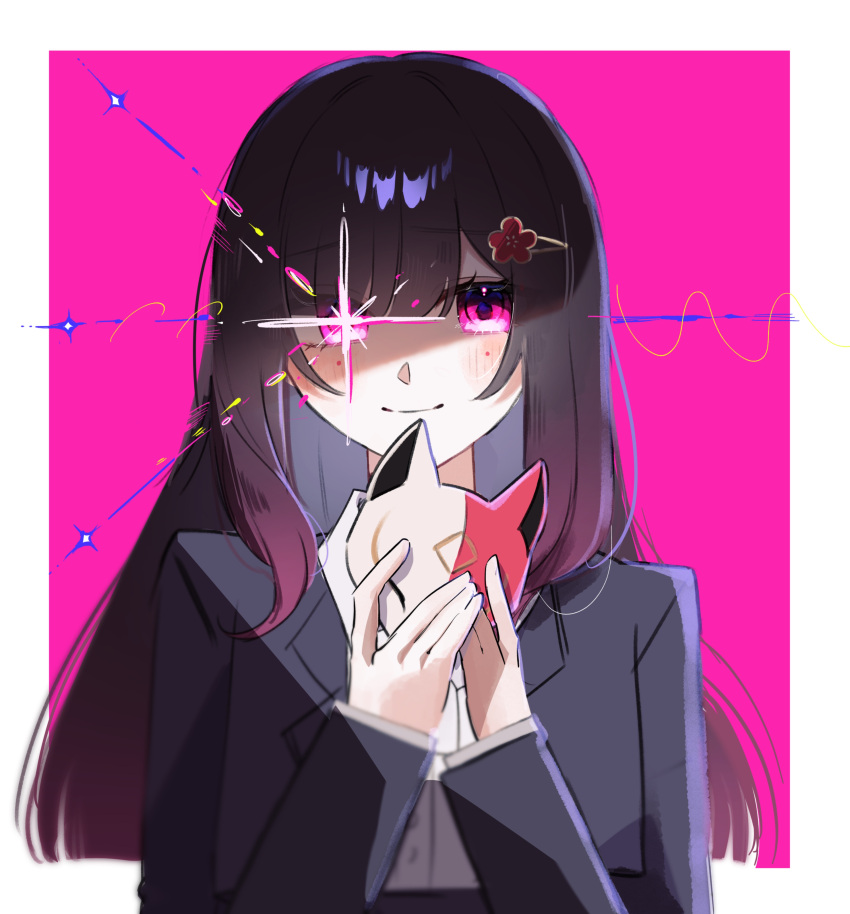Safebooru - 1girl absurdres commentary facial mark fox mask gradient ...