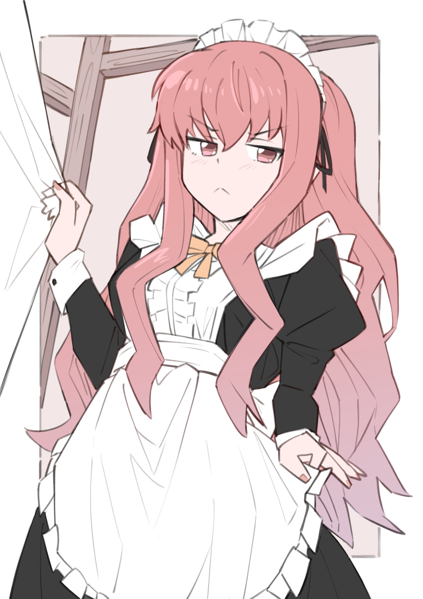 Safebooru - 1girl absurdres apron black dress closed mouth commentary ...