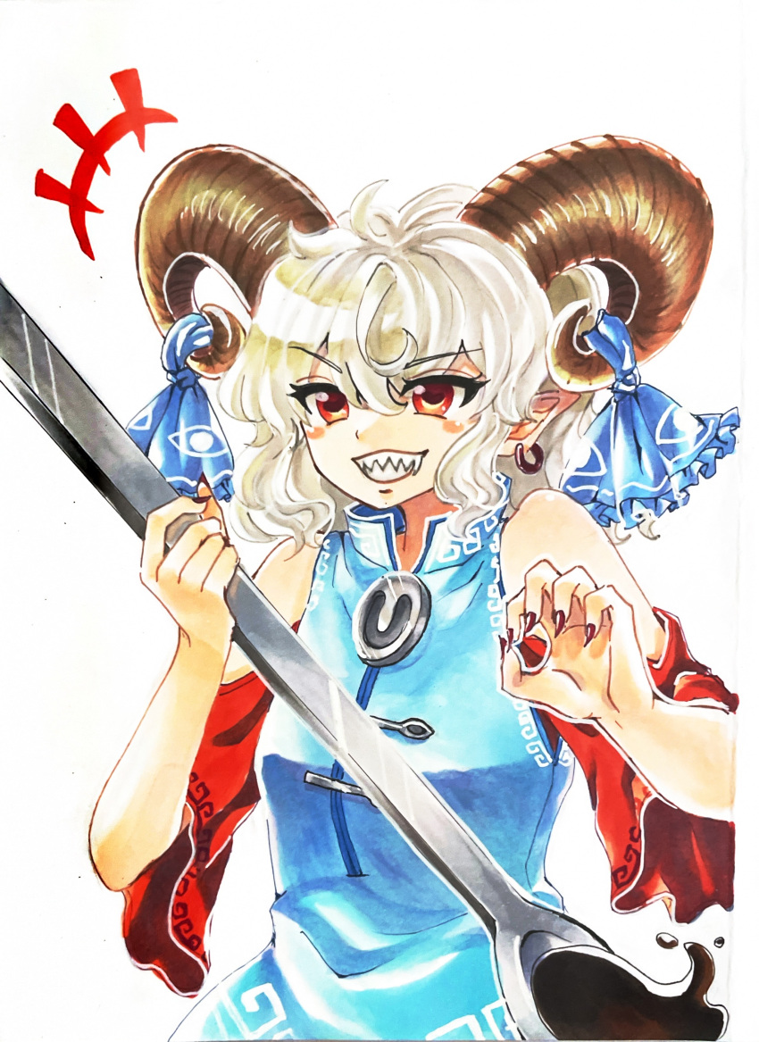 Safebooru - +++ 1girl absurdres blue dress breasts commentary request ...