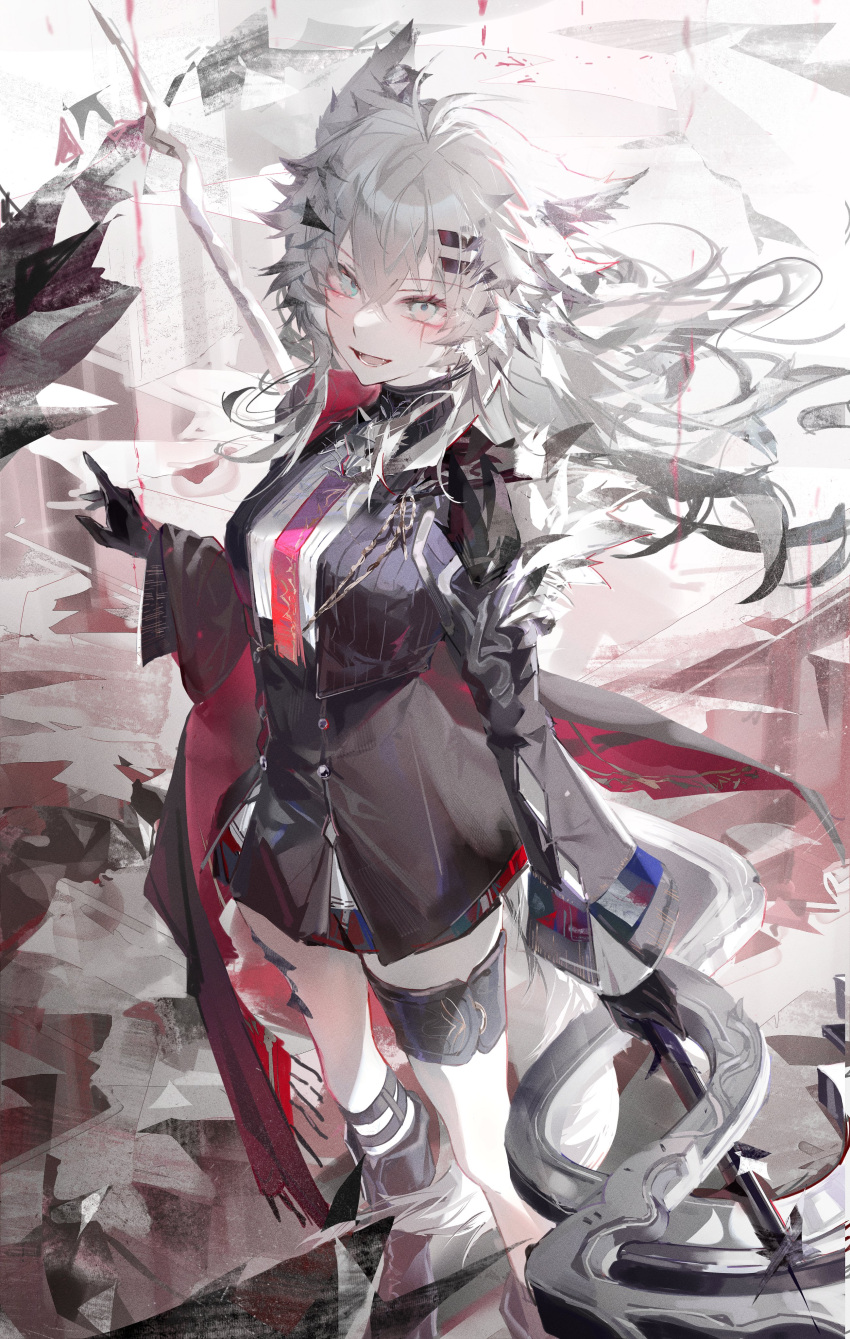 Safebooru - 1girl absurdres animal ears arknights black cape black ...