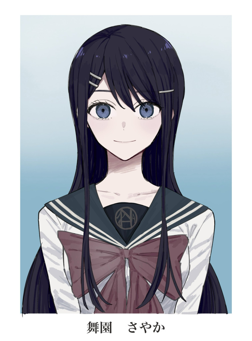 Safebooru - 1girl aosuke (02ao 04 ) black hair blue eyes bow closed ...