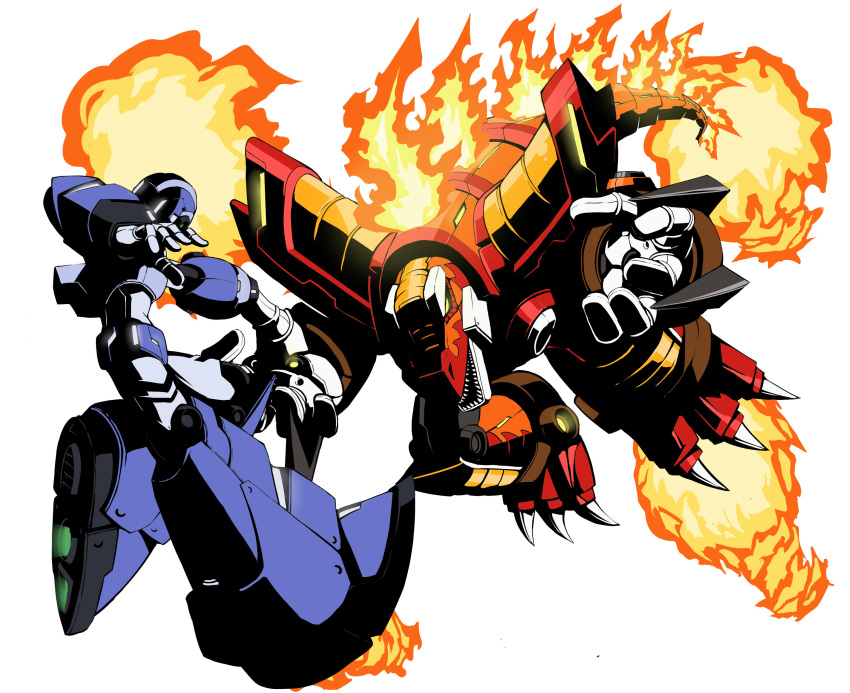 Safebooru - 2boys absurdres arm cannon armor blue armor blue helmet ...