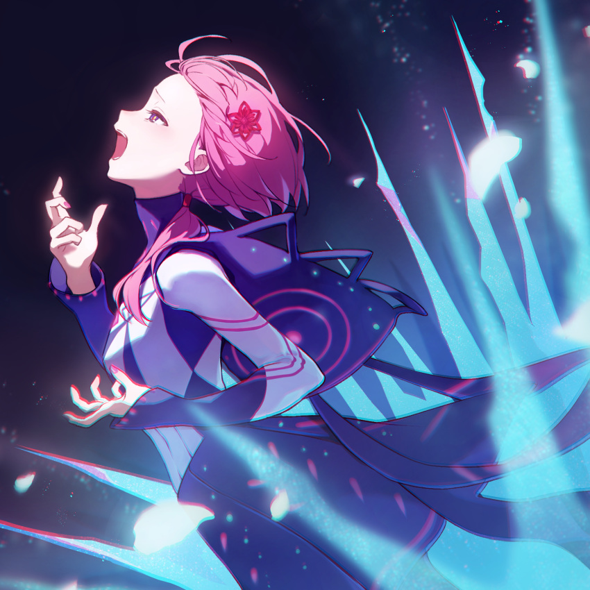 Safebooru - 1girl blue eyes blue jacket commentary request forehead ...