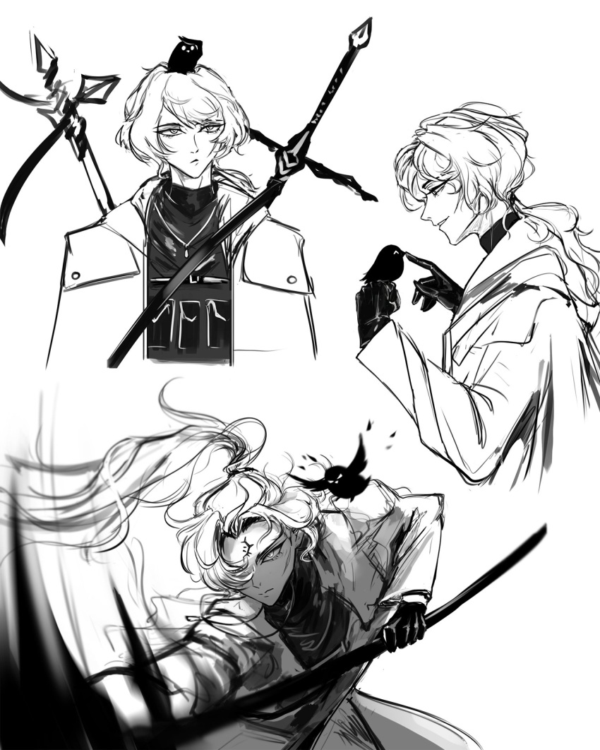 Safebooru - 1boy a certain sinclair (project moon) animal on head ...