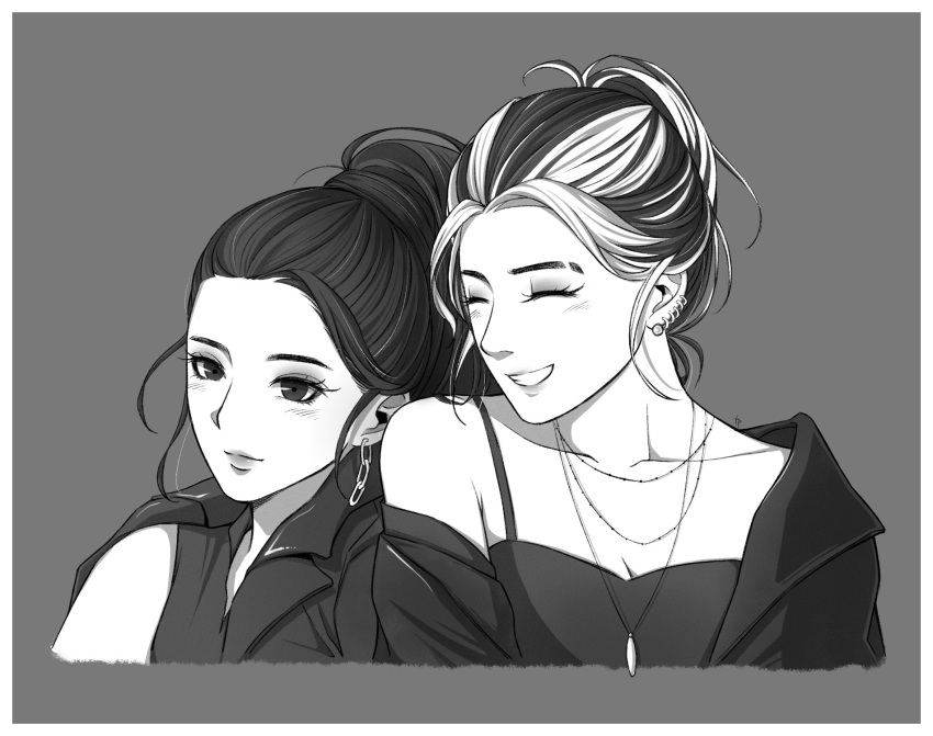 Safebooru - 2girls ^ ^ blush closed eyes commentary earrings english ...