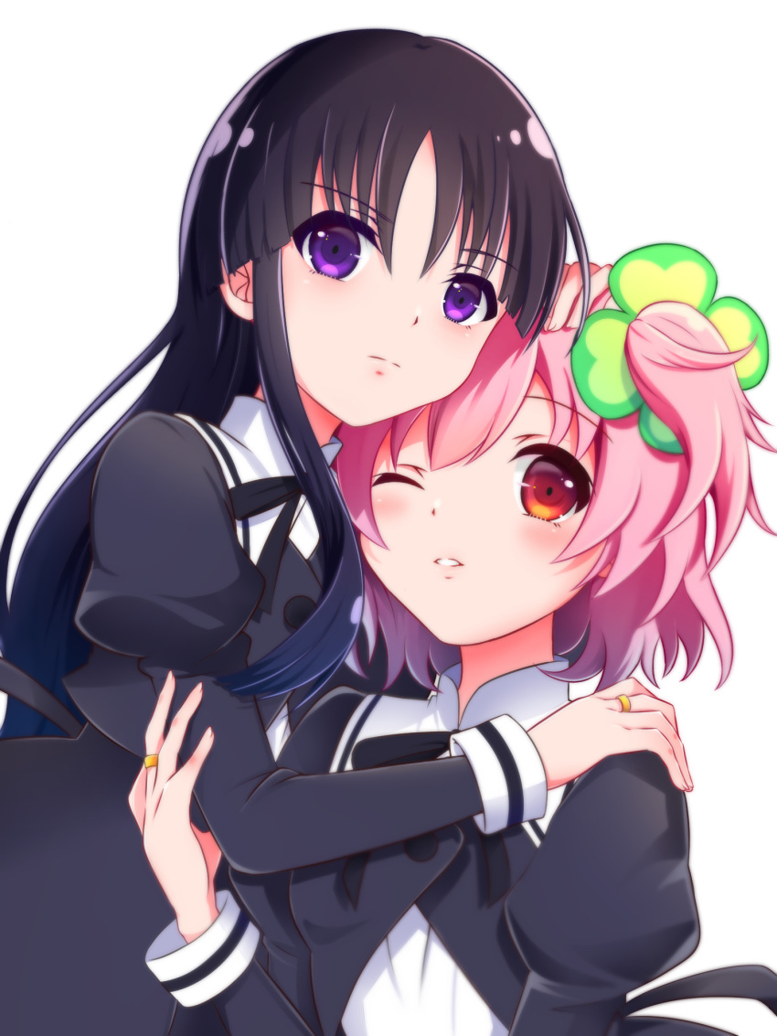 Safebooru - 2girls anjou seira assault lily black bow black bowtie ...