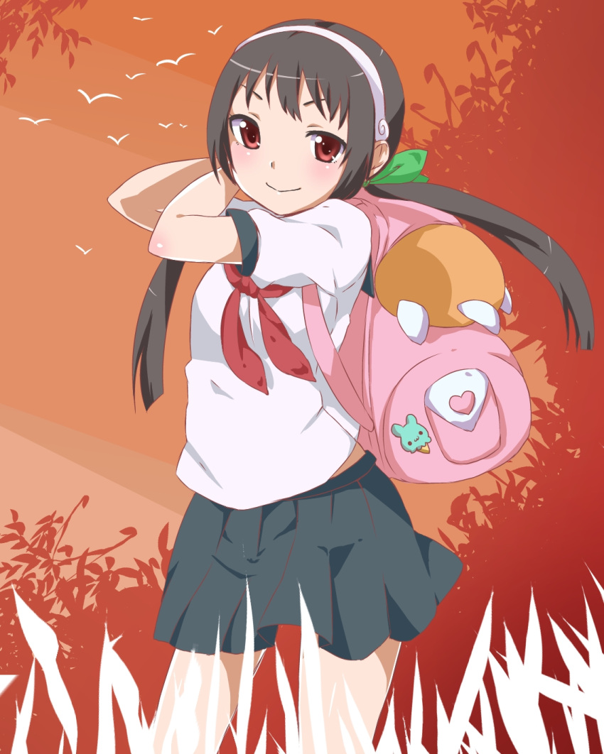 Safebooru - 1girl alternate costume ascot backpack bag bakemonogatari ...