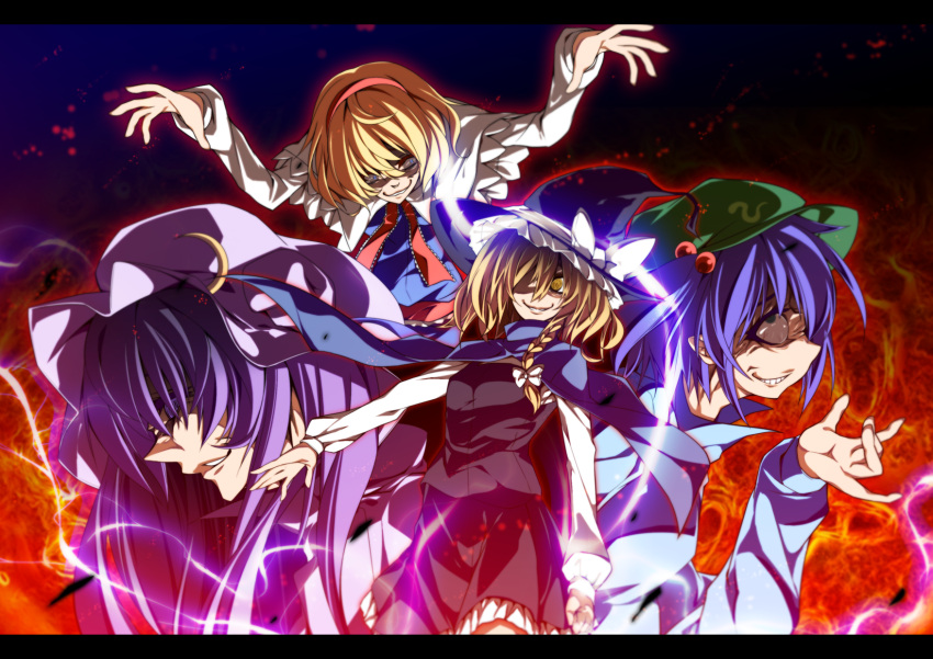 Safebooru - 4girls alice margatroid blonde hair blue hair braid evil ...