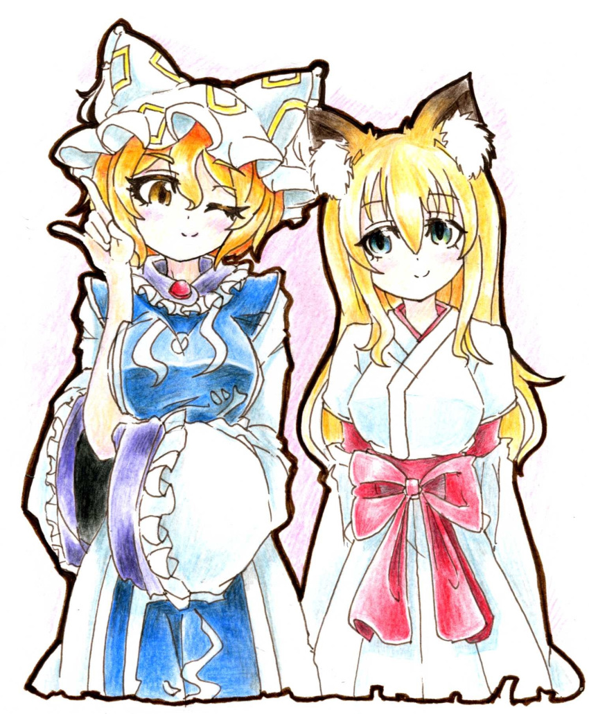 Safebooru - 2girls \m/ alternate costume animal ears blonde hair blue ...