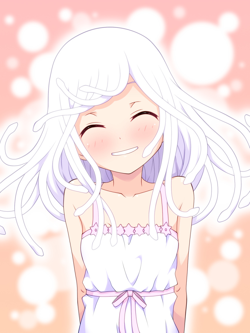 Safebooru - 1girl closed eyes dress highres k10k koimonogatari living ...