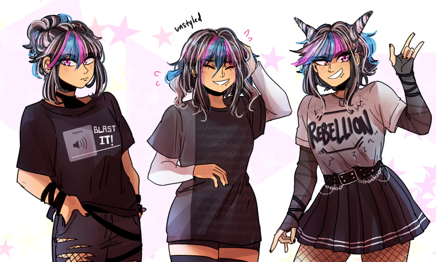 Safebooru - 1girl alternate costume alternate hairstyle belt black belt black hair black nails ...