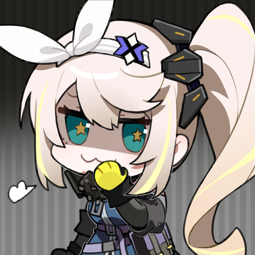 Safebooru - 1girl :3 aqua eyes black gloves blonde hair blue dress ...