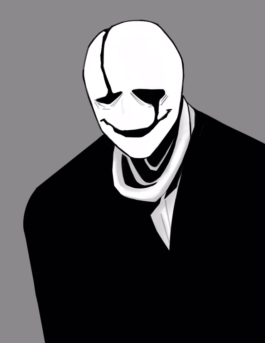 Safebooru - 1boy 2022 2d digital media grey background highres hollow ...