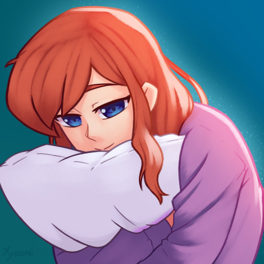 Safebooru 1girl A Hat In Time Aged Up Blue Background Blue Eyes Brown 4562