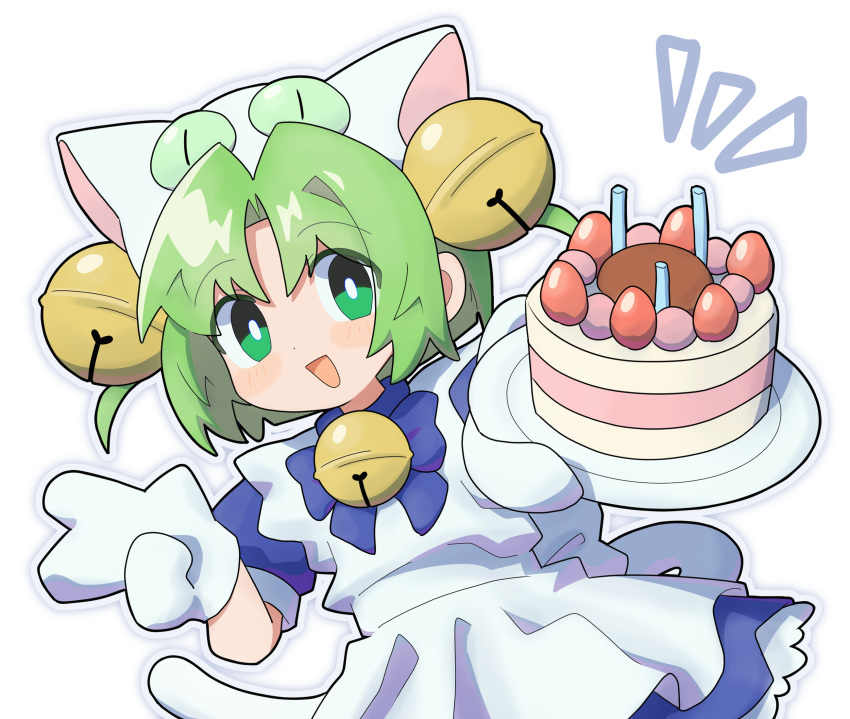 Safebooru - 1girl animal ears animal hat apron bell blush bow bright pupils cake cat ears cat ...