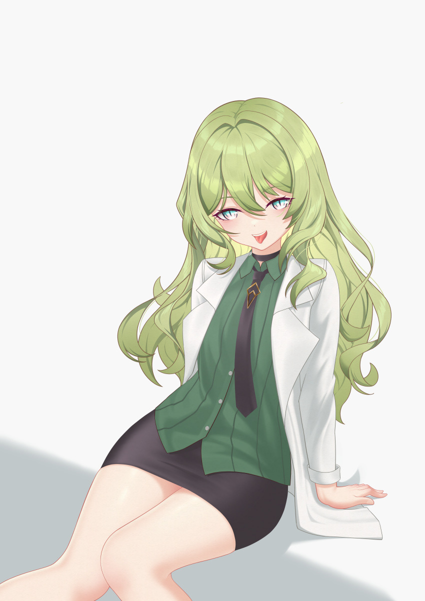 Safebooru - 1girl absurdres black choker black necktie black skirt chinese commentary choker ...