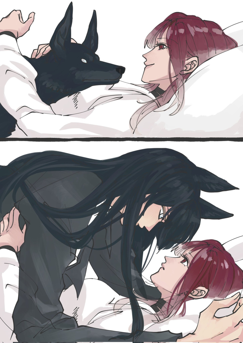 Safebooru - 2girls animal ears animalization black hair black jacket cattusmagi closed mouth ...