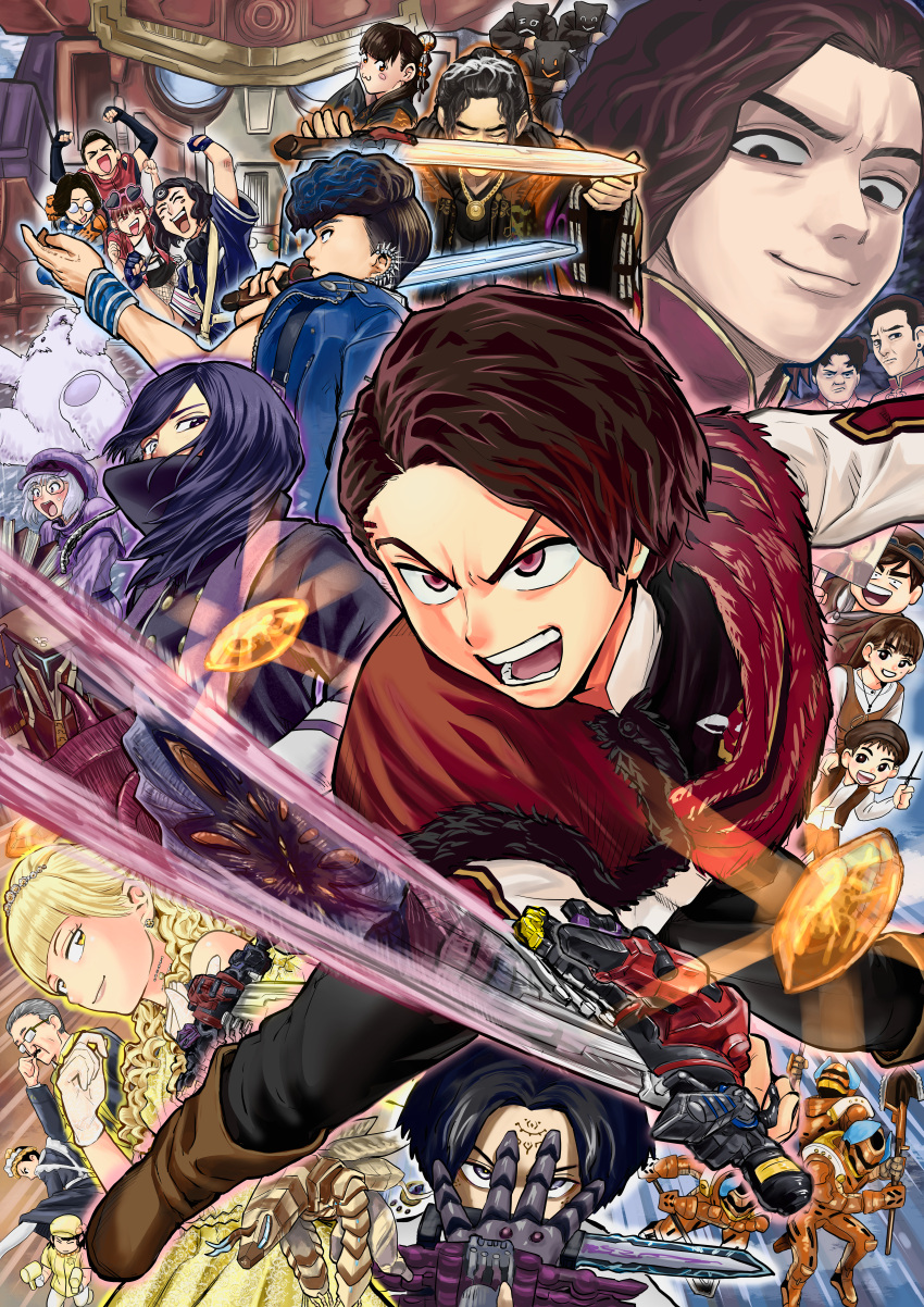 Safebooru - 6+boys 6+girls absurdres akka (king-ohger) black hair ...