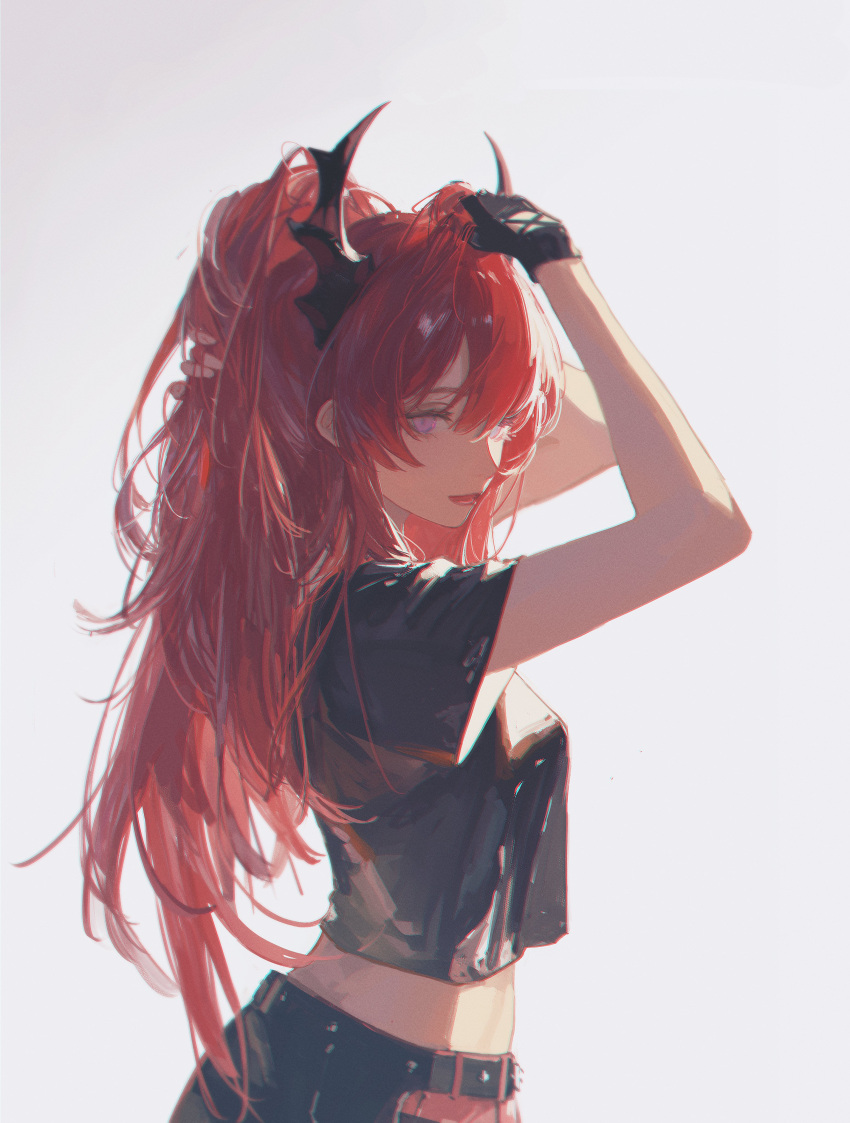 Safebooru 1girl 96yottea Absurdres Adjusting Hair Arknights 4405