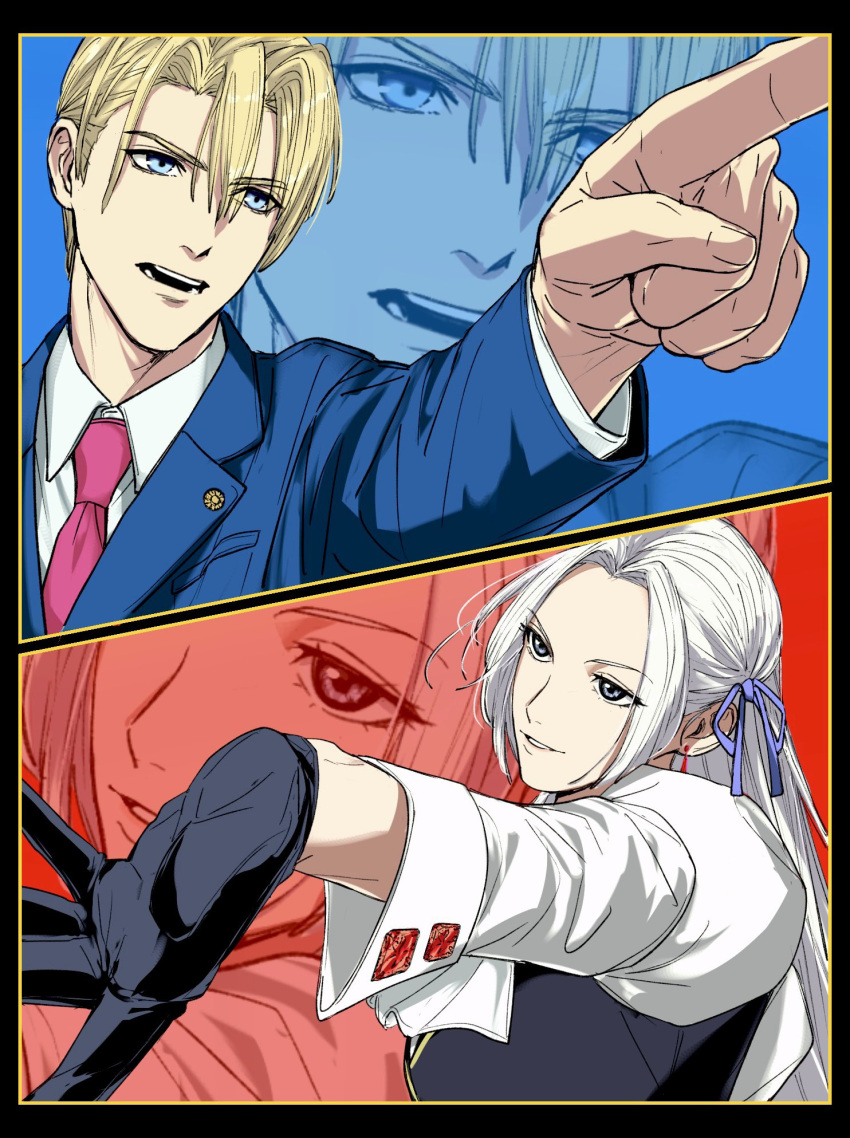 Safebooru - 1boy 1girl ace attorney ace attorney investigations amikoiiko black gloves blonde ...