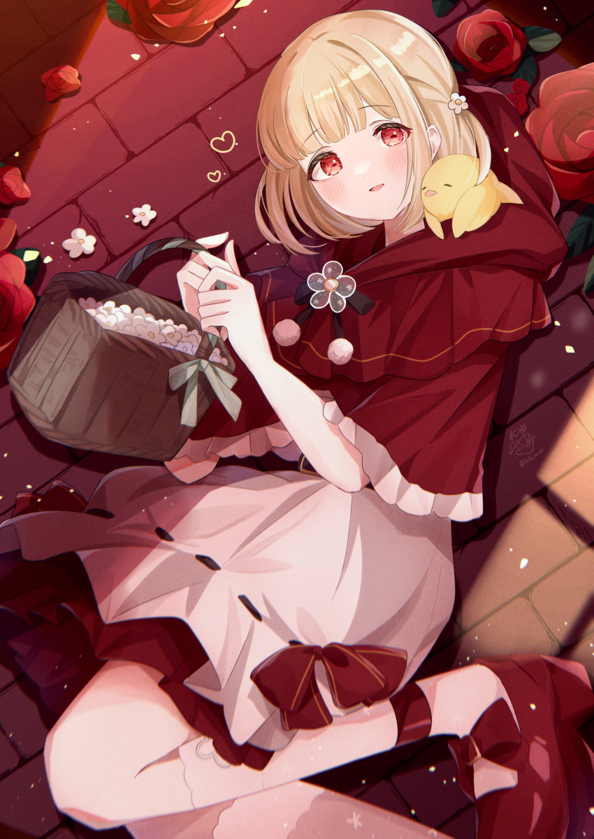 Safebooru - 1girl absurdres animal on shoulder bird bird on shoulder blonde hair brick wall ...