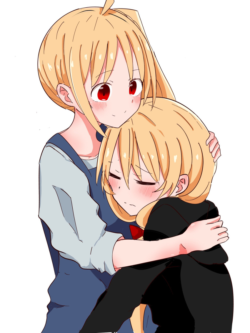 Safebooru - ... 2girls ahoge black hoodie blonde hair blush bocchi the rock! commentary request ...