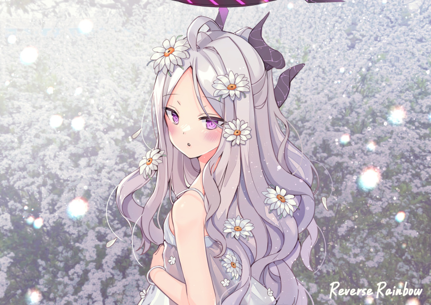 Safebooru - 1girl ahoge black halo blue archive blush breasts demon girl demon horns dress ...