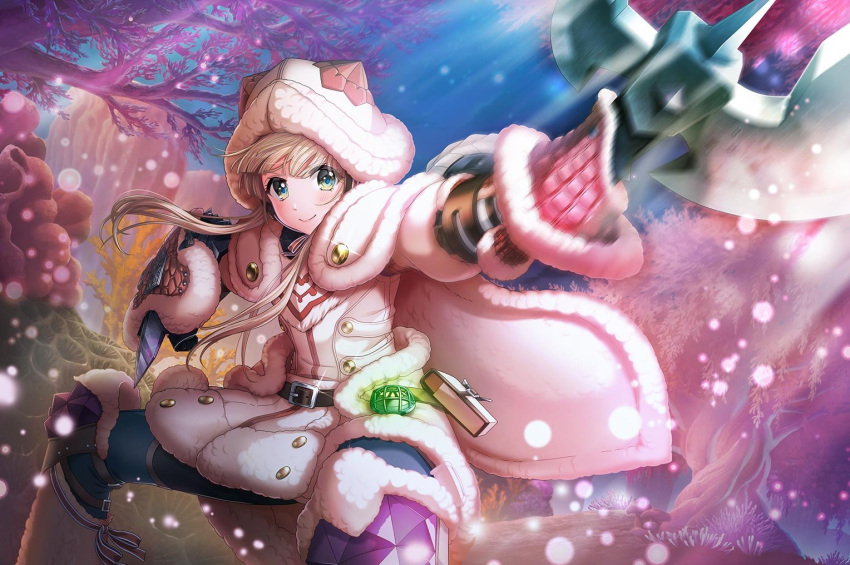 Safebooru - blonde hair blue eyes blush d4dj dress fukushima noa hoodie long hair | 3371011