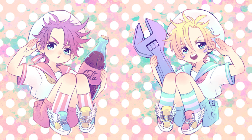 Safebooru - 2boys blonde hair blue eyes caesar anthonio zeppeli chibi ...