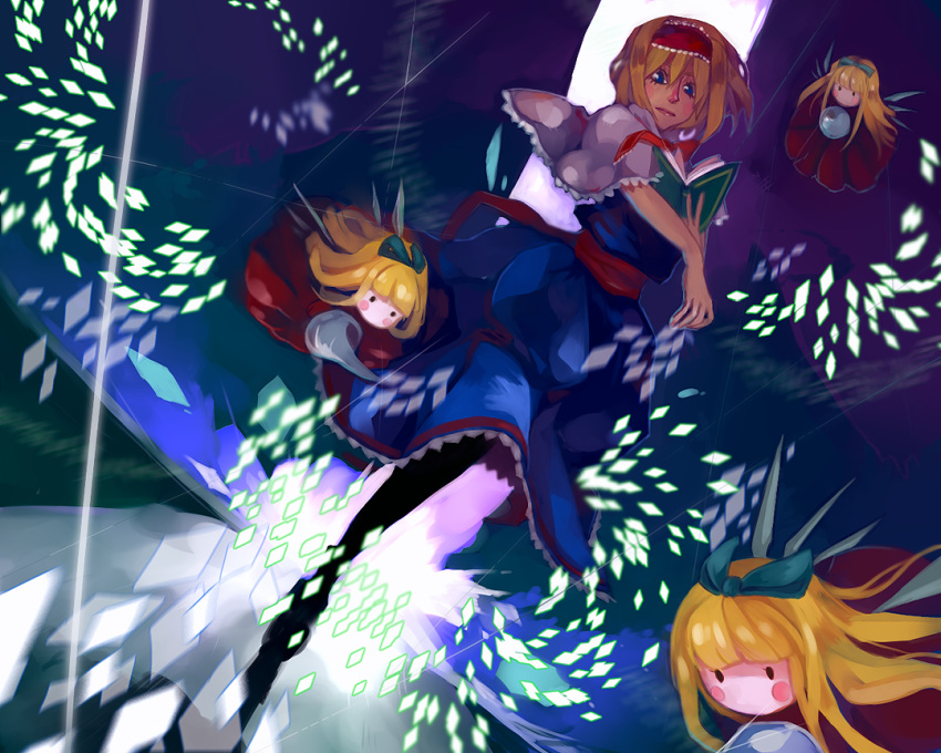 Safebooru - 4girls acoela alice margatroid black legwear blonde hair blue eyes book capelet ...